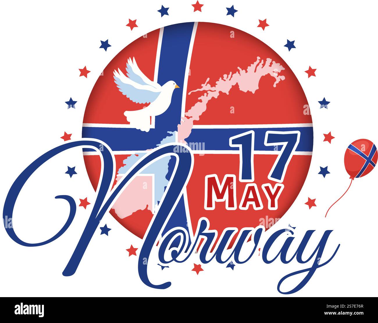 Norway National Day on May 17 Illustration with Flag Norwegian and ...
