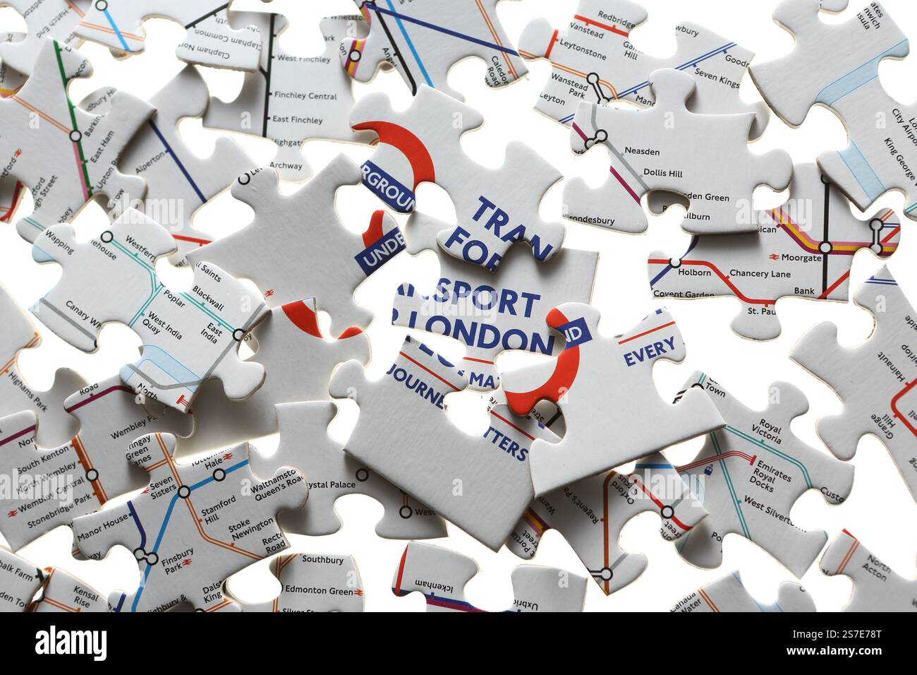 Transport for London London Underground puzzle showing tube lines and ...