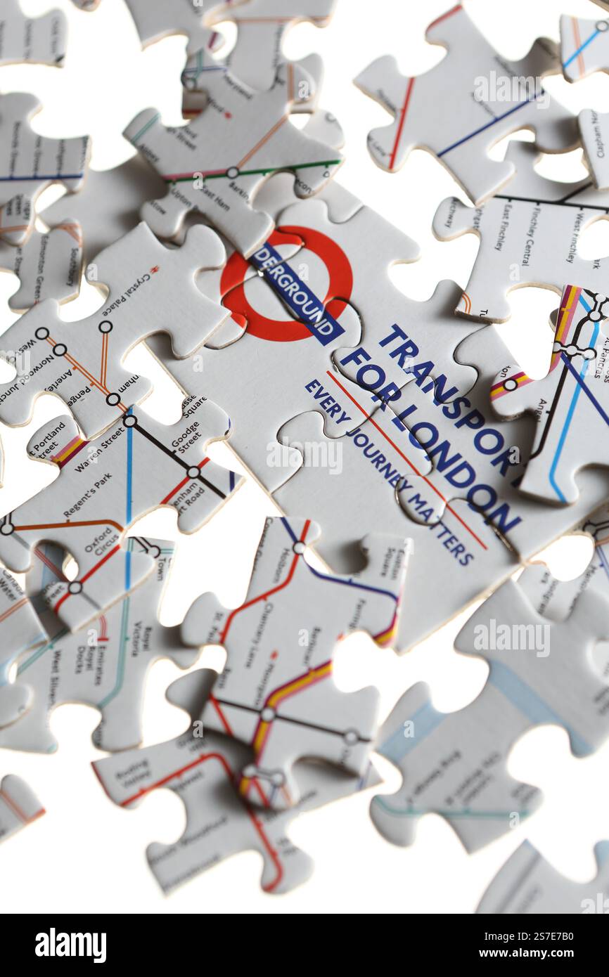 Transport for London London Underground puzzle showing tube lines and ...