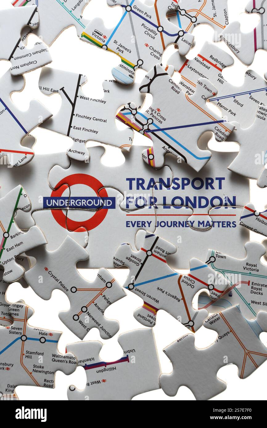 Transport for London London Underground puzzle showing tube lines and ...
