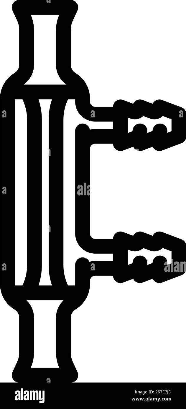 water condenser chemical glassware lab line icon vector. water ...