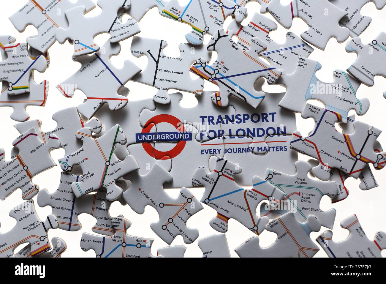 Transport for London London Underground puzzle showing tube lines and ...