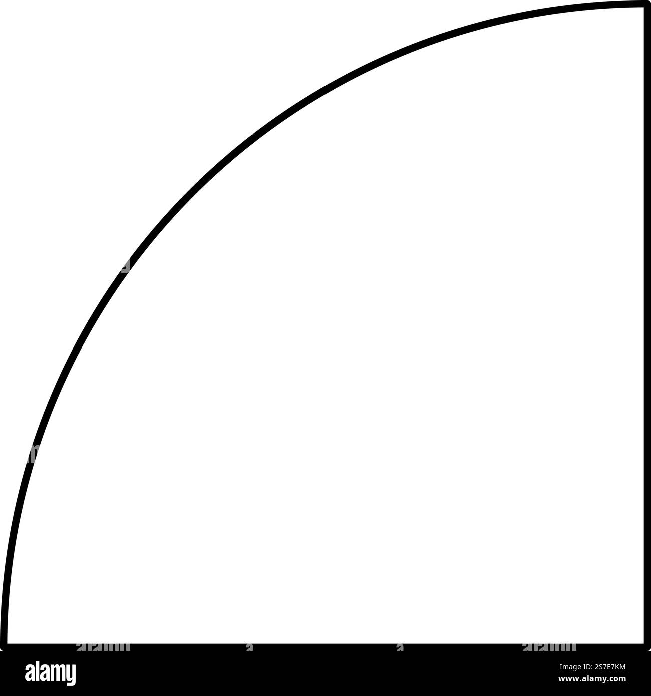 Part circle 1/4 4 four contour outline line icon black color vector ...