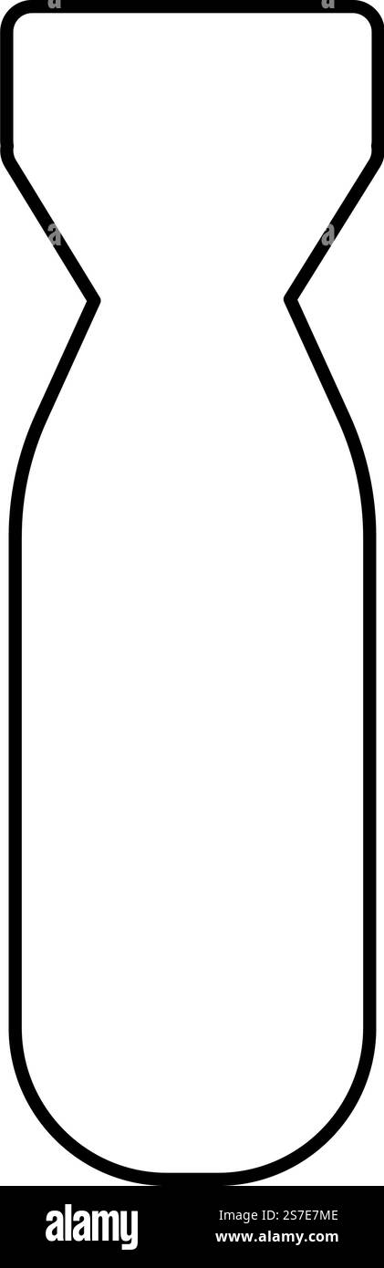 Bomb air contour outline line icon black color vector illustration ...