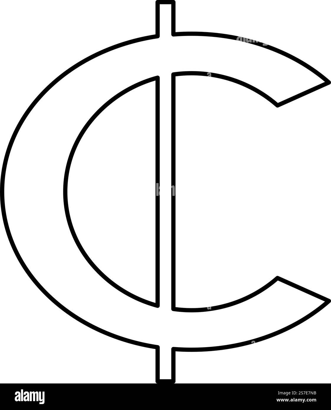 Ghana Cedi currency symbol money sign cash GHS Ghanaian contour outline ...