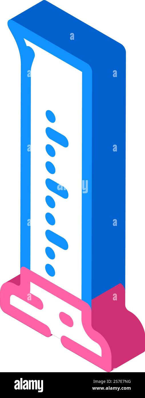 graduated cylinder chemical glassware lab isometric icon vector ...