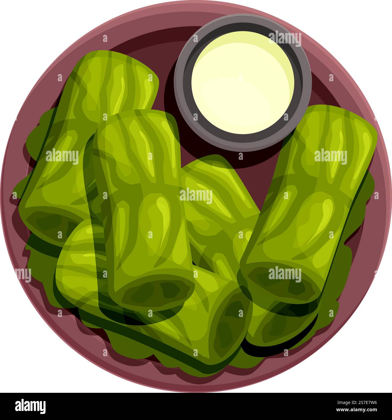Vine dolma icon cartoon vector. Food cuisine. Meat menu. Vine dolma ...