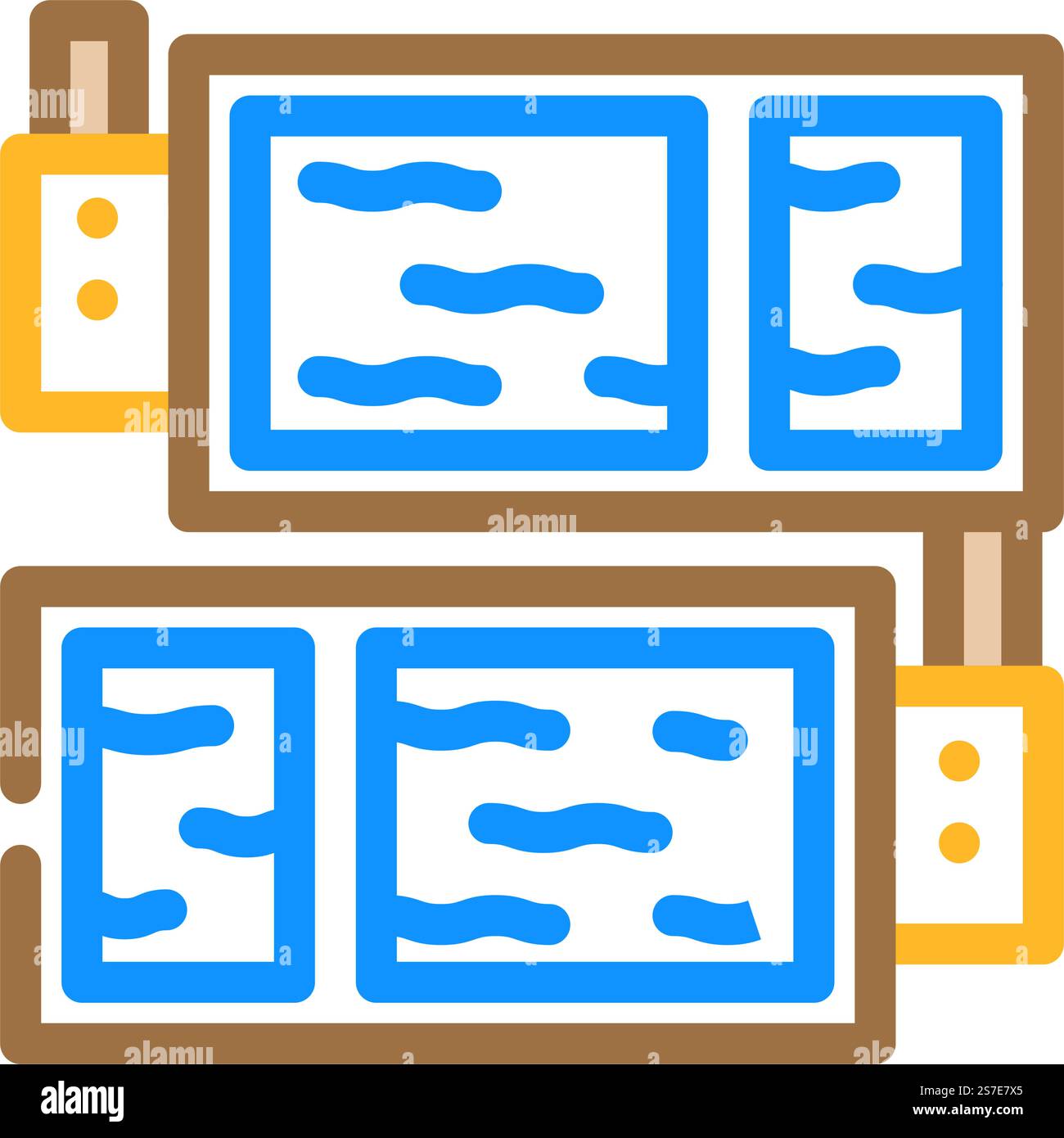 solvent extraction tanks copper color icon vector. solvent extraction ...