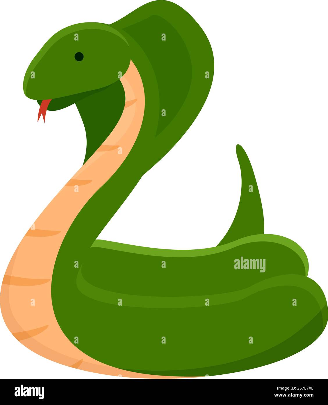 Green king cobra icon cartoon vector. Snake head. Venom mascot. Green ...