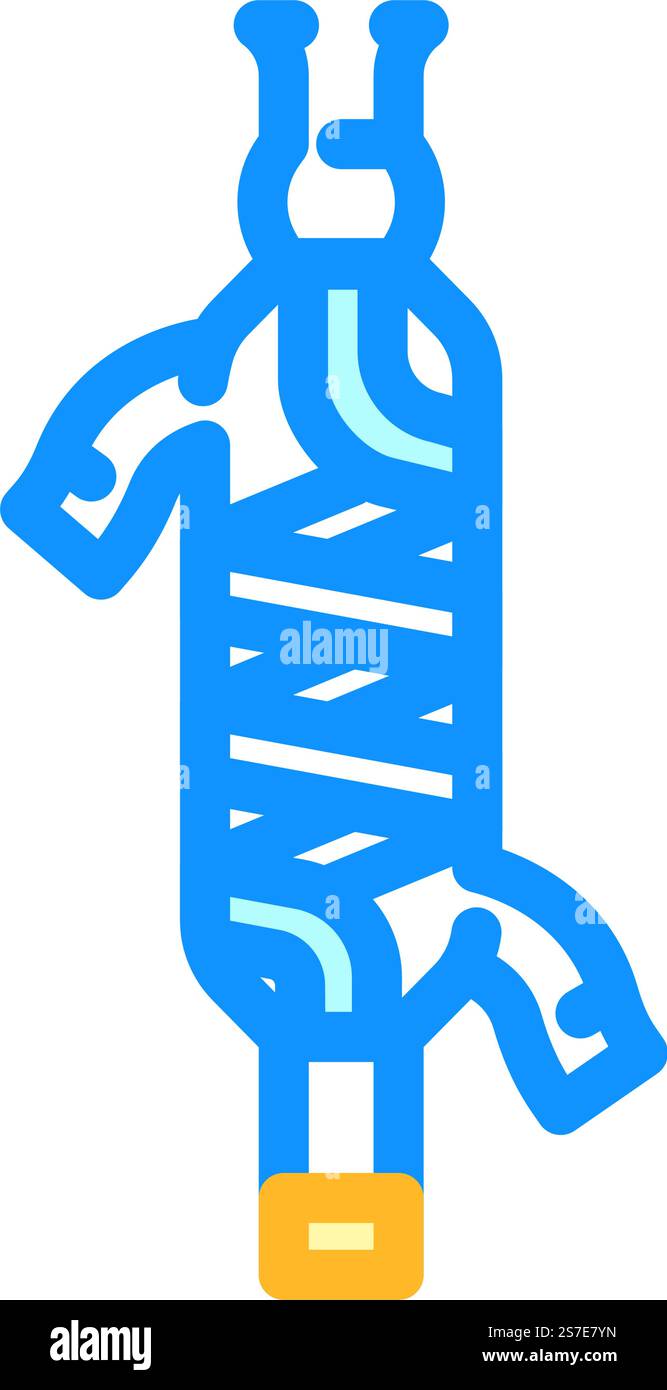fractionating column chemical glassware lab color icon vector ...