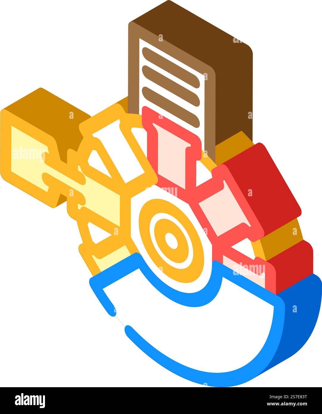 copper smelter cast anodes isometric icon vector. copper smelter cast ...
