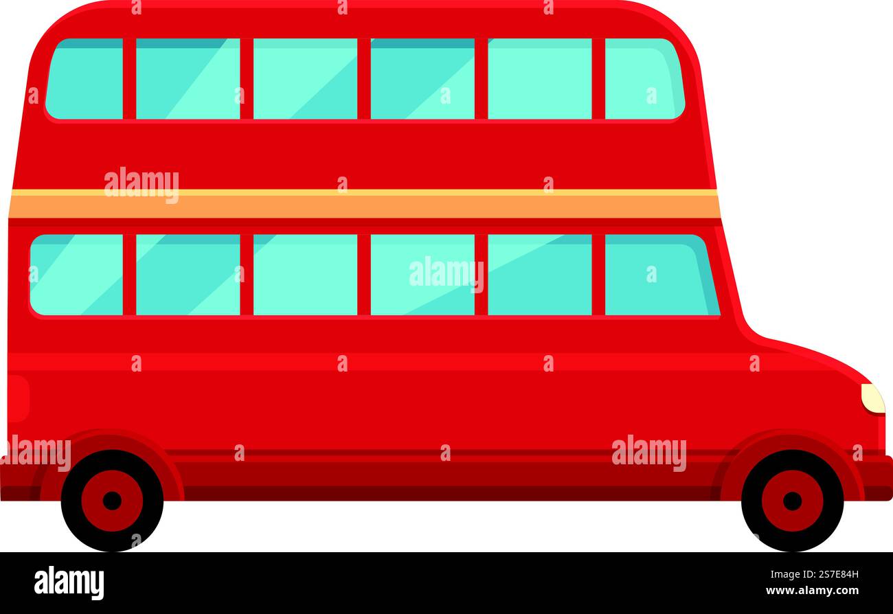 Red london bus icon cartoon vector. City tour. Old travel. Red london ...