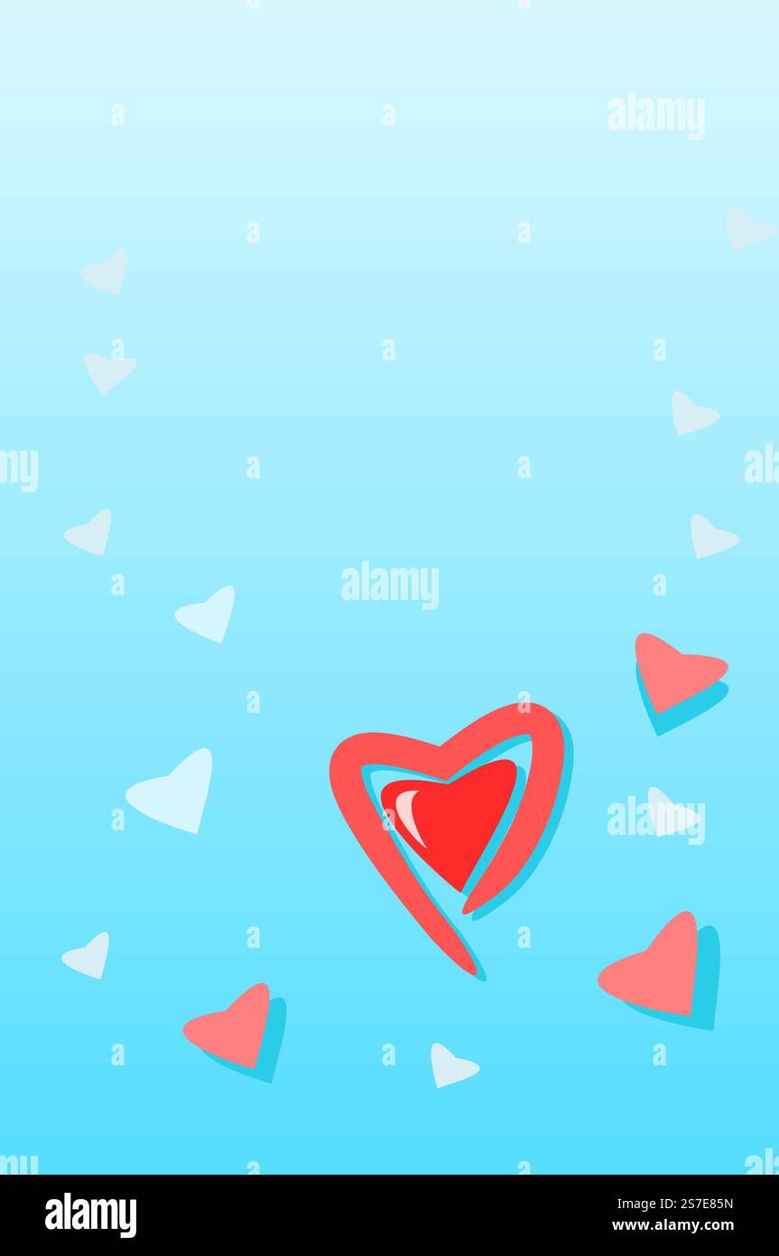 Valentines card hearts, red, pink Stock Vector Images - Alamy