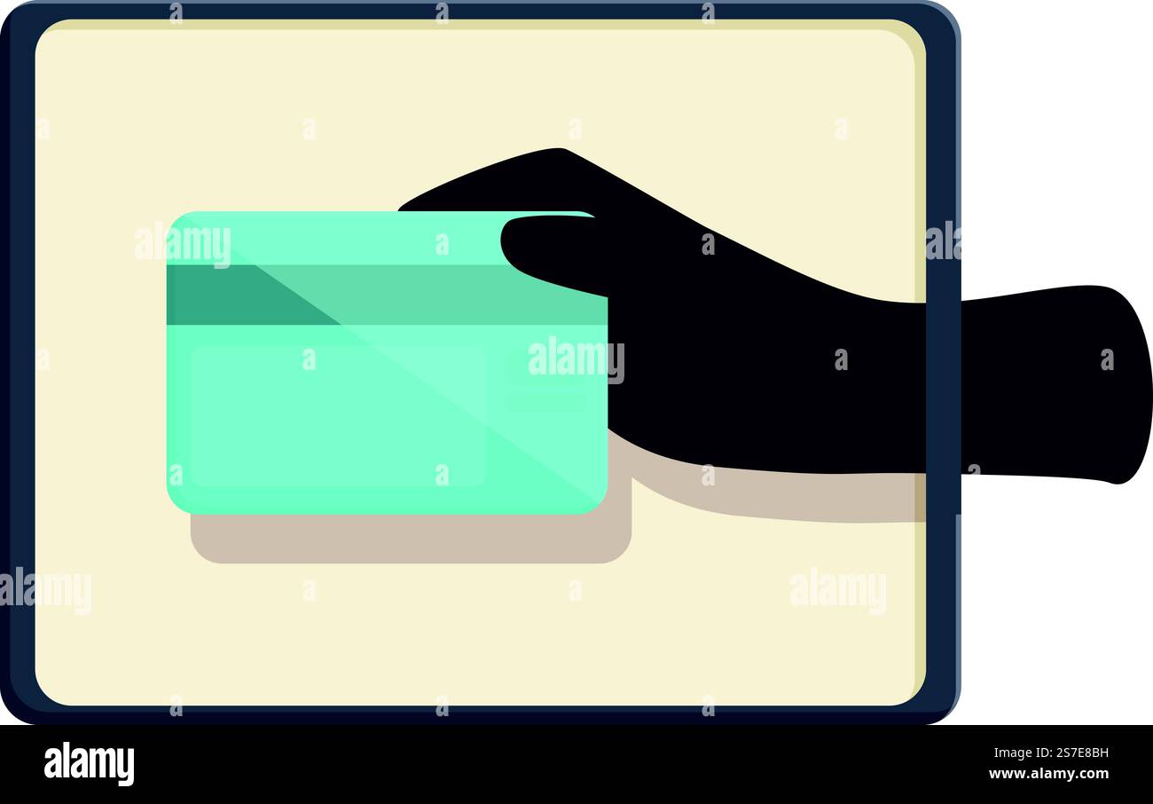 Credit card icon cartoon vector. Data network. Scam cyber. Credit card ...