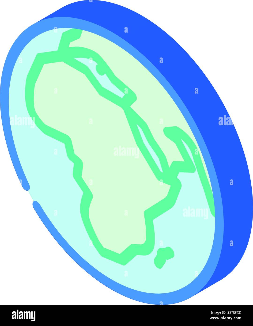 africa earth planet map isometric icon vector. africa earth planet map ...