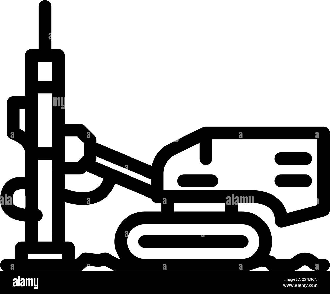 drill rig copper production line icon vector. drill rig copper ...
