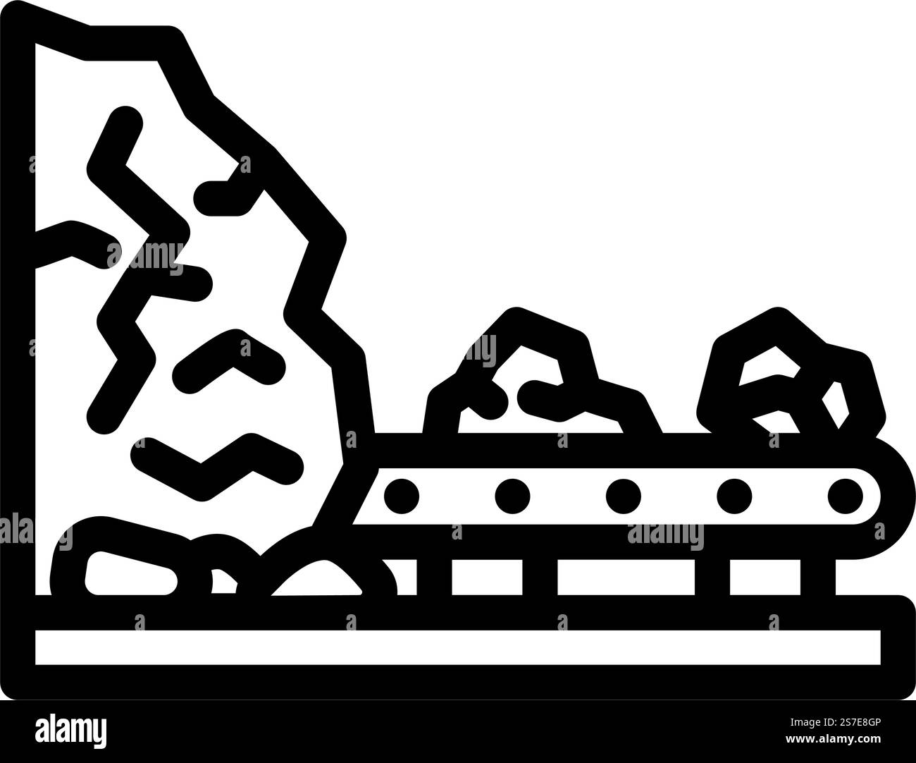 underground mining copper production line icon vector. underground ...