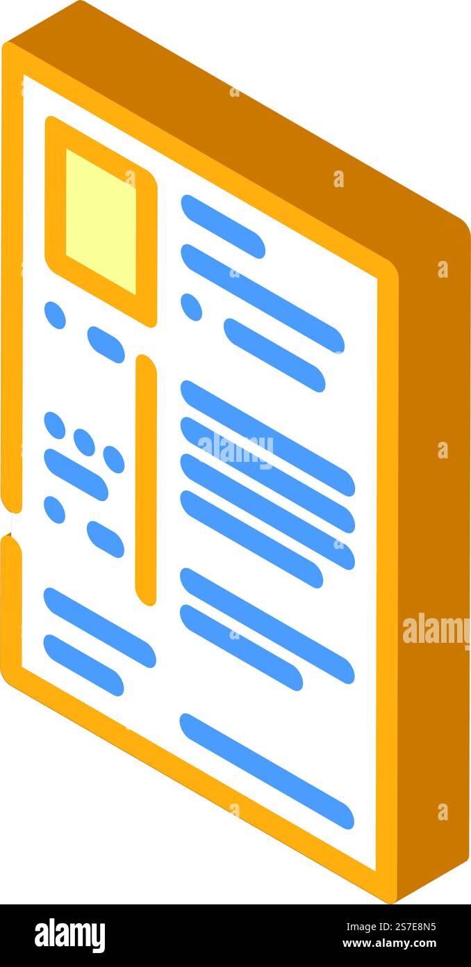 resume paper document isometric icon vector. resume paper document sign ...