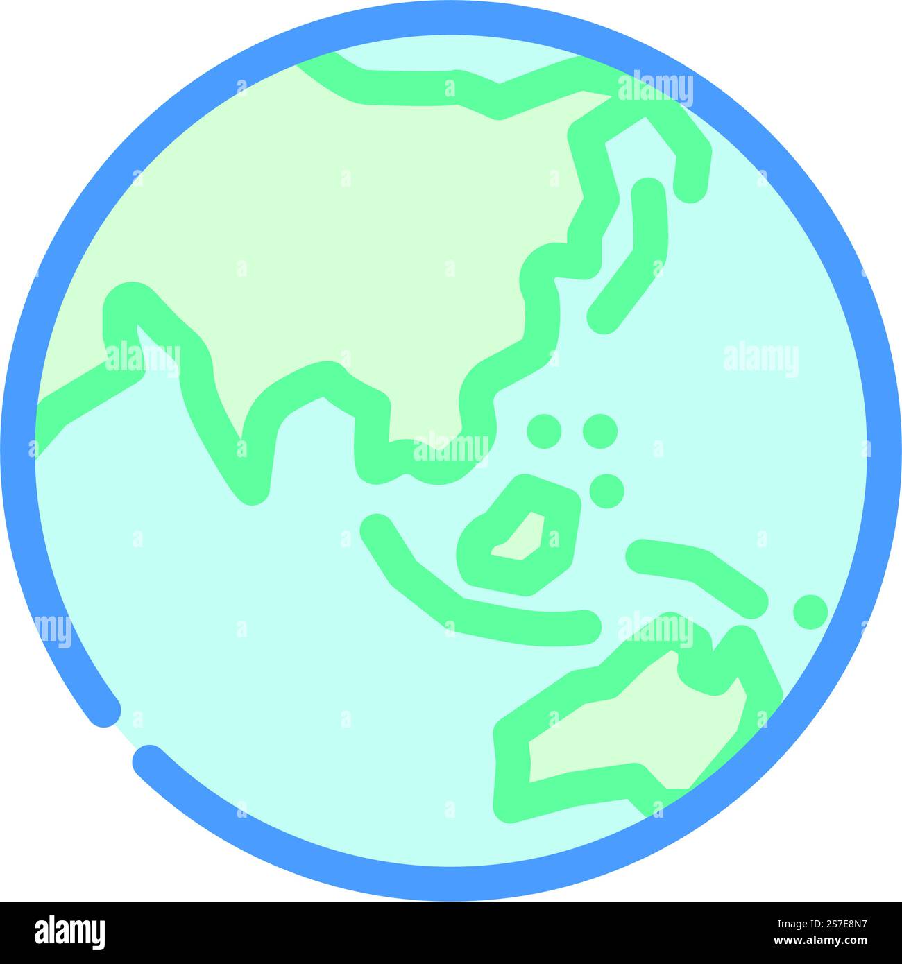 asia earth planet map color icon vector. asia earth planet map sign ...