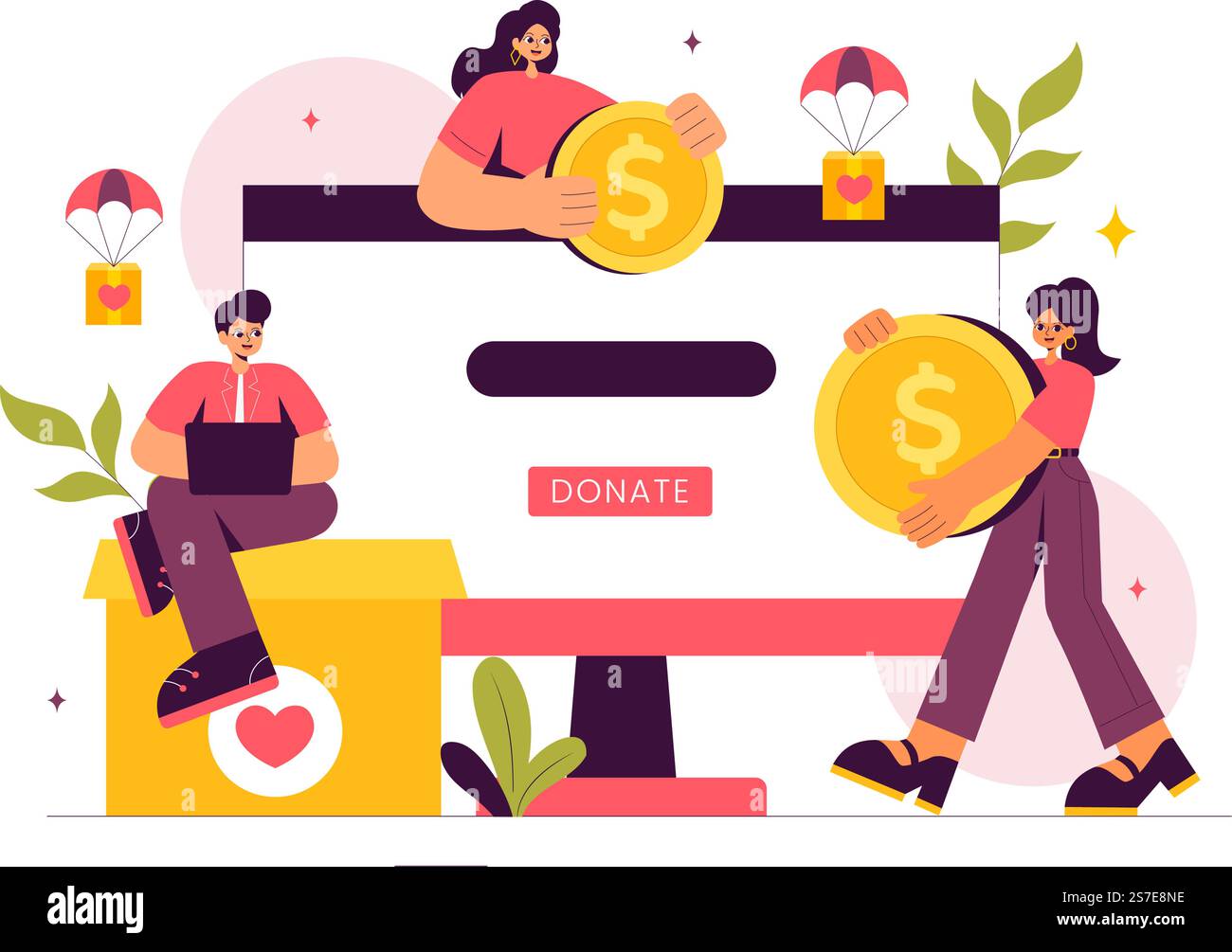 Fundraiser Vector Illustration featuring a Heart to Symbolize Support ...
