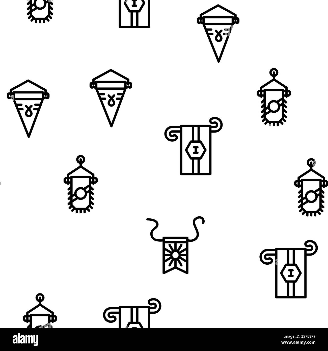 flag start web pennant map vector seamless pattern thin line illustration. flag start web ...