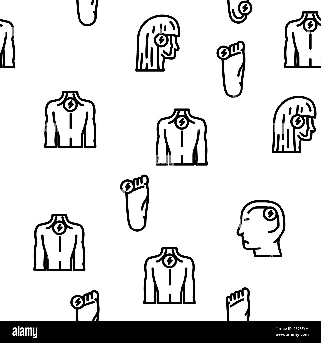 pain body ache medical joint vector seamless pattern thin line ...