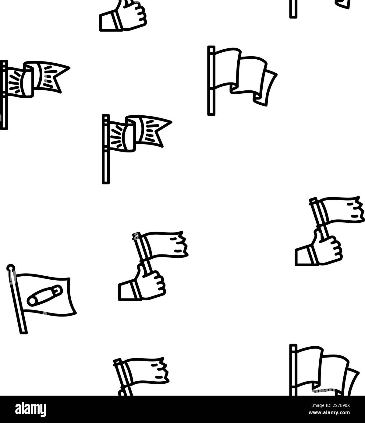 flag start web pennant map vector seamless pattern thin line illustration. flag start web ...