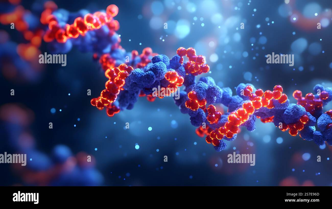 Abstract visualization depicting the dynamic formation of peptide ...