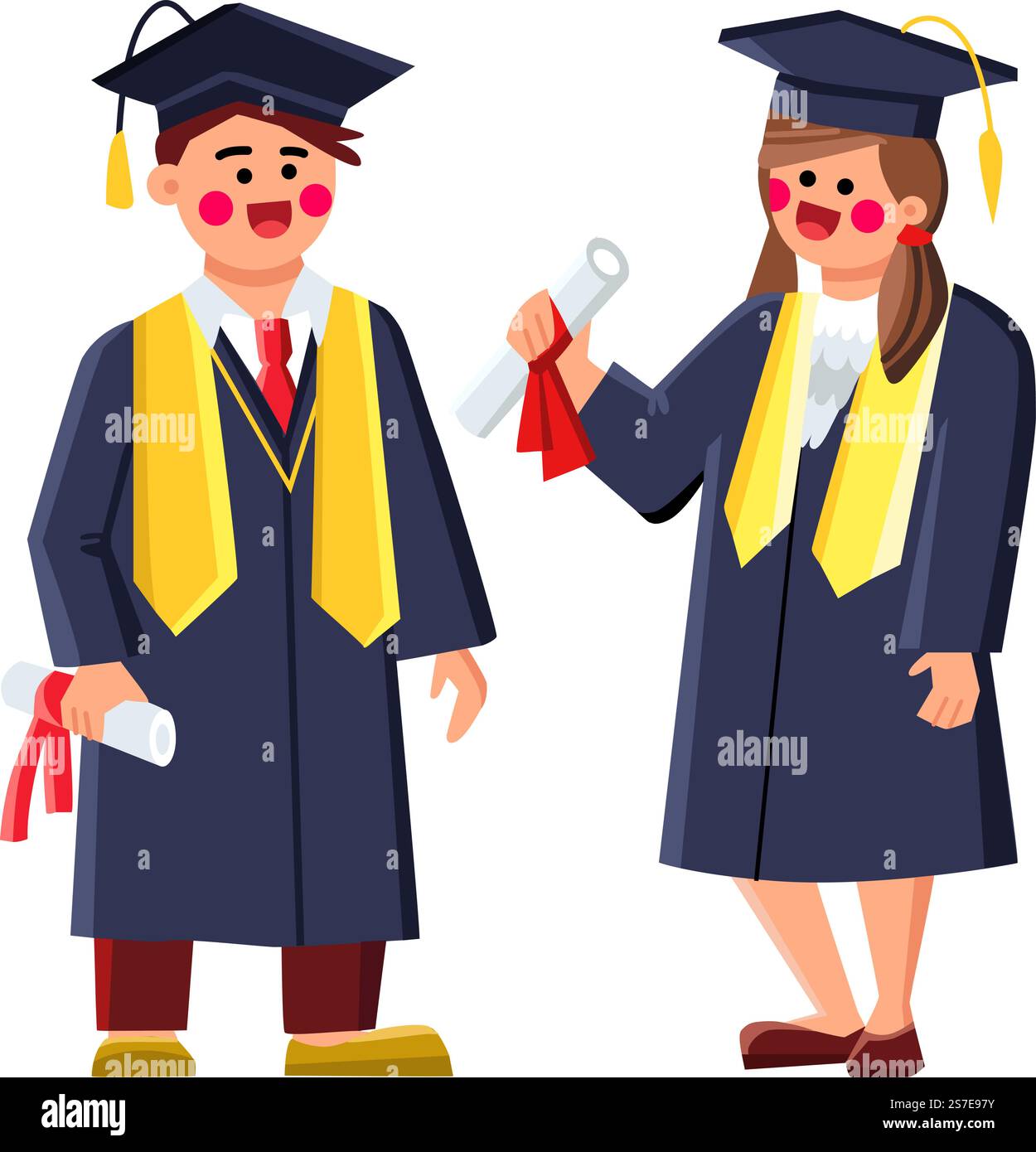 graduation kid vector. child school, education girl, happy little ...