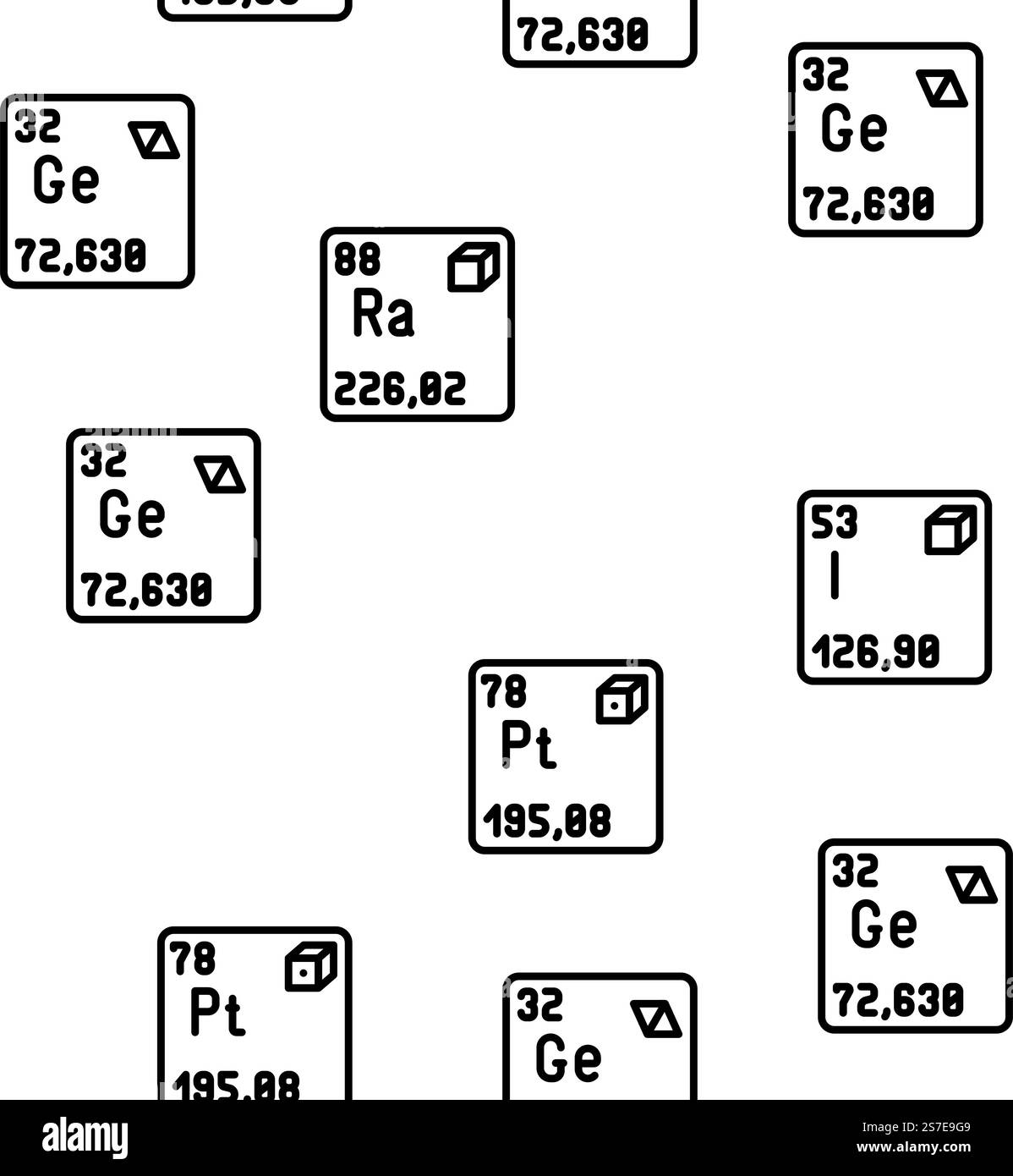 chemistry science chemical vector seamless pattern thin line ...