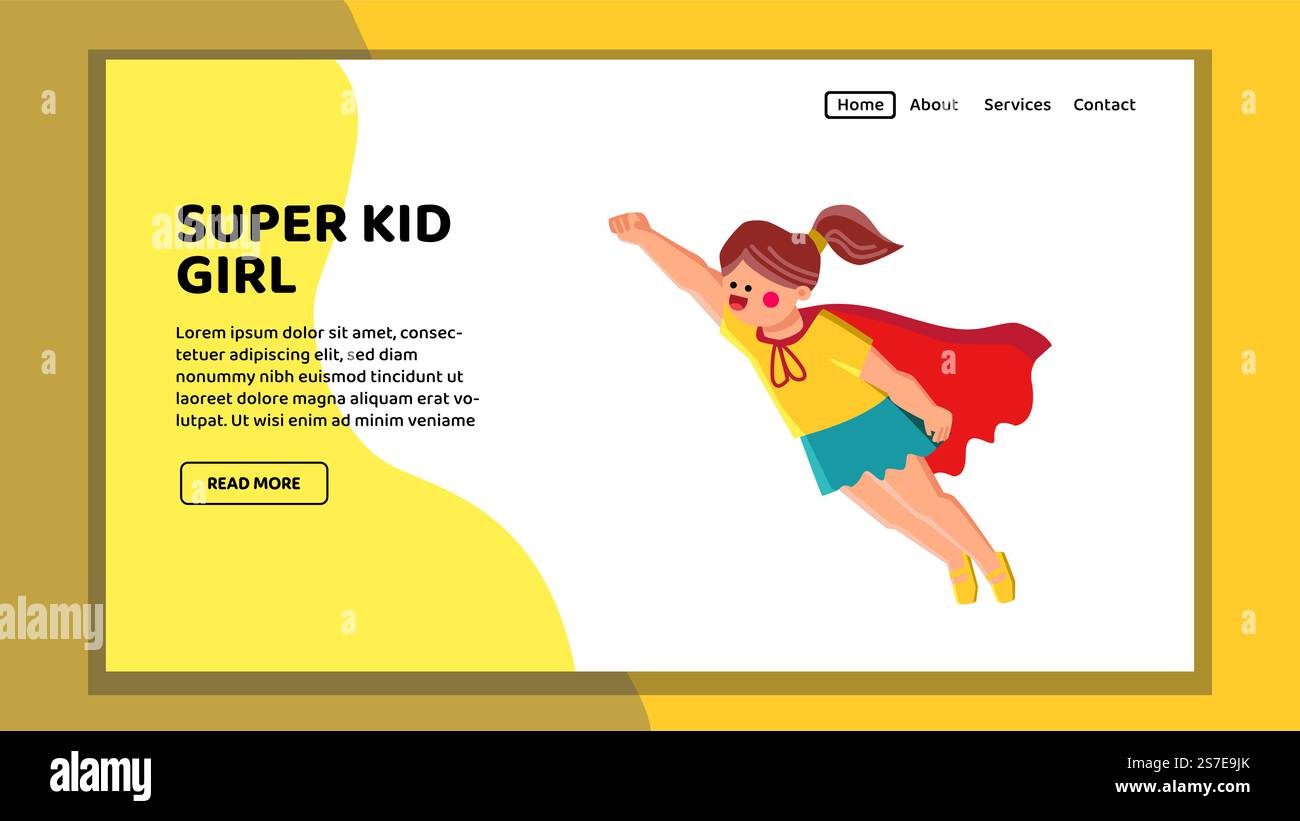super kid girl vector. child happy, power lifestyle, dream, success fun ...