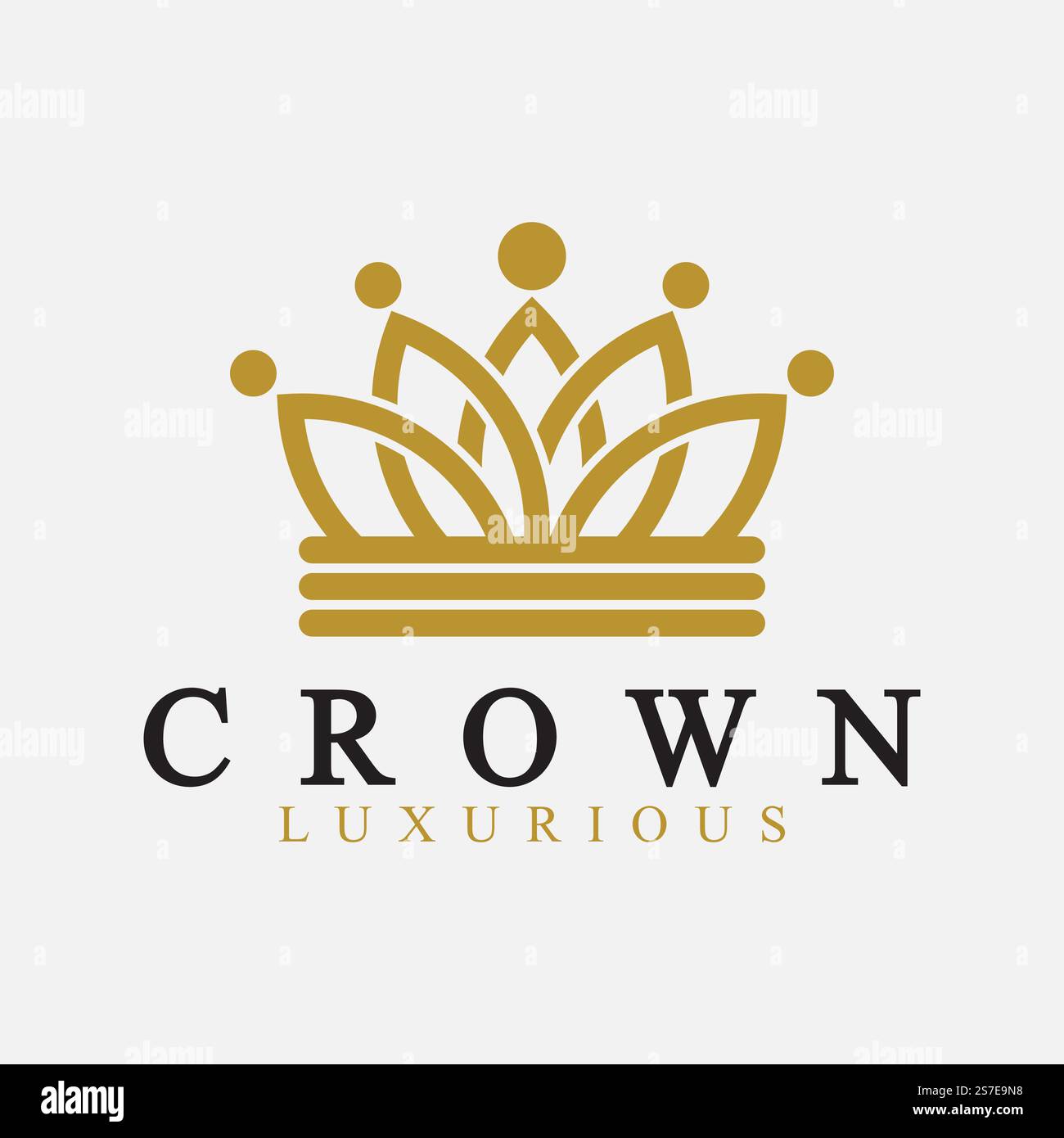 Crown Logo Vector Template,linear crown icons. Royal, luxury symbol ...