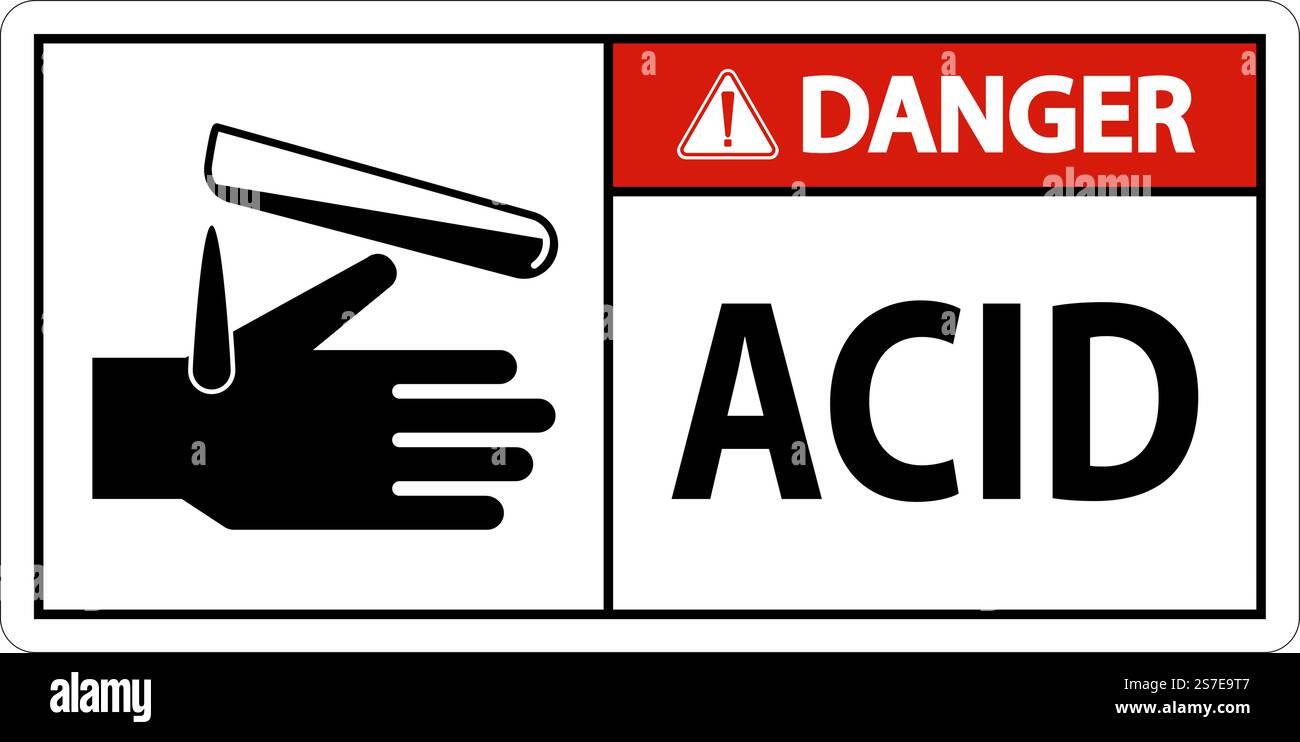 Danger Acid Sign On White Background Stock Vector Image & Art - Alamy