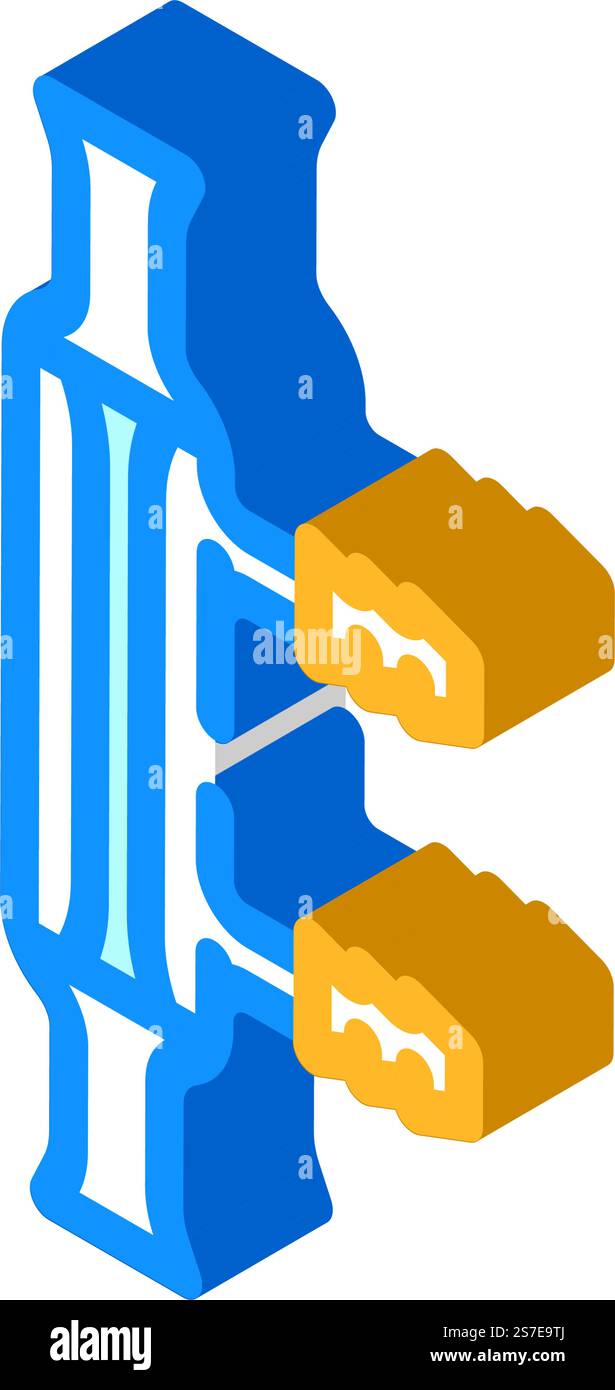 water condenser chemical glassware lab isometric icon vector. water ...