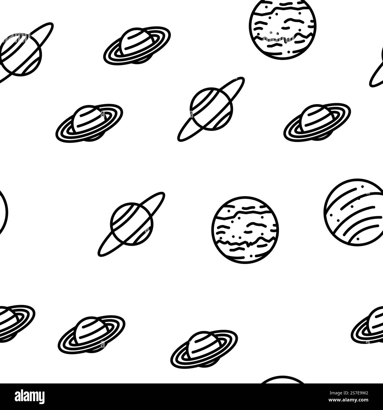 earth world globe planet vector seamless pattern thin line illustration ...