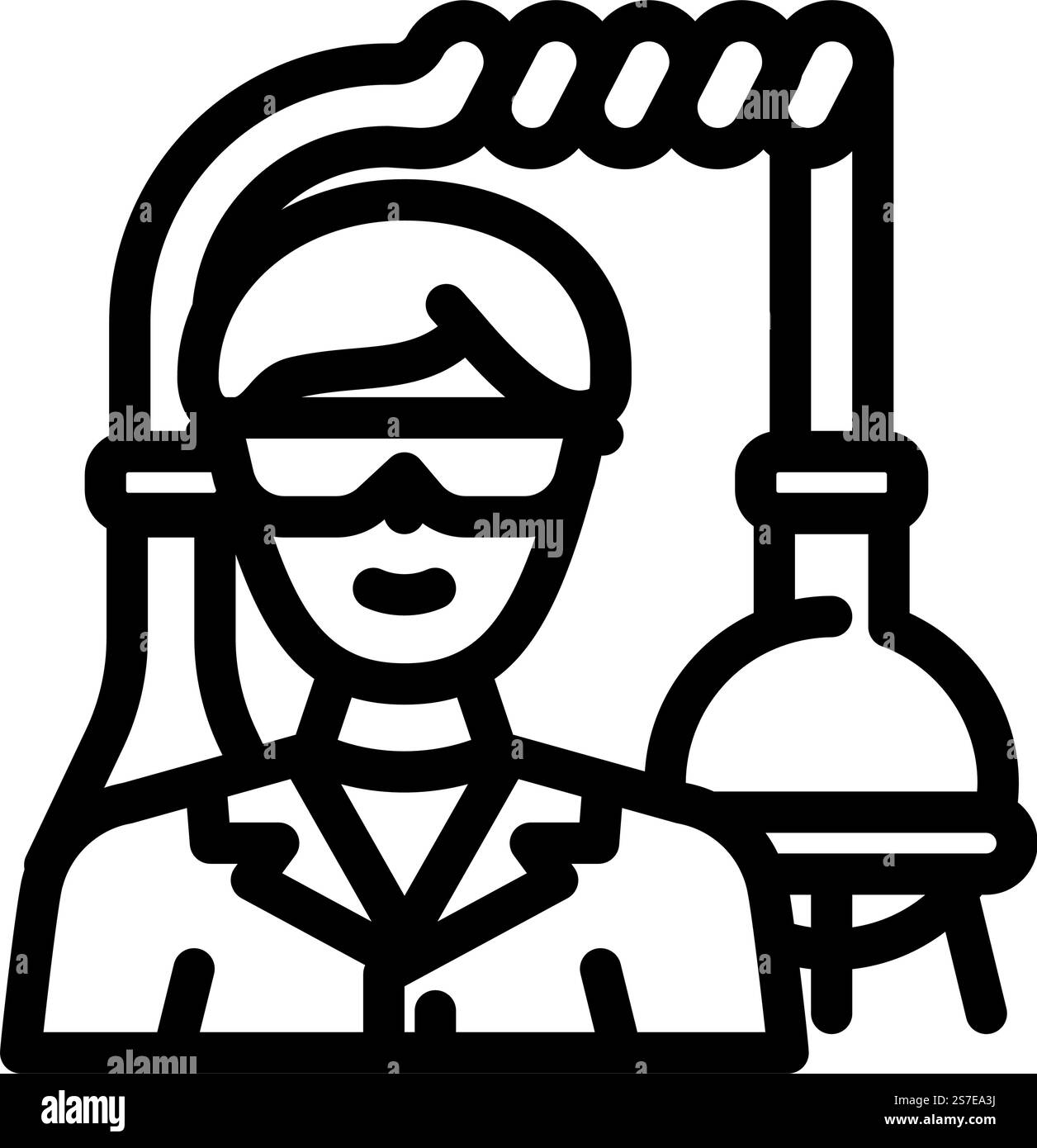 chemical engineer technology line icon vector. chemical engineer ...