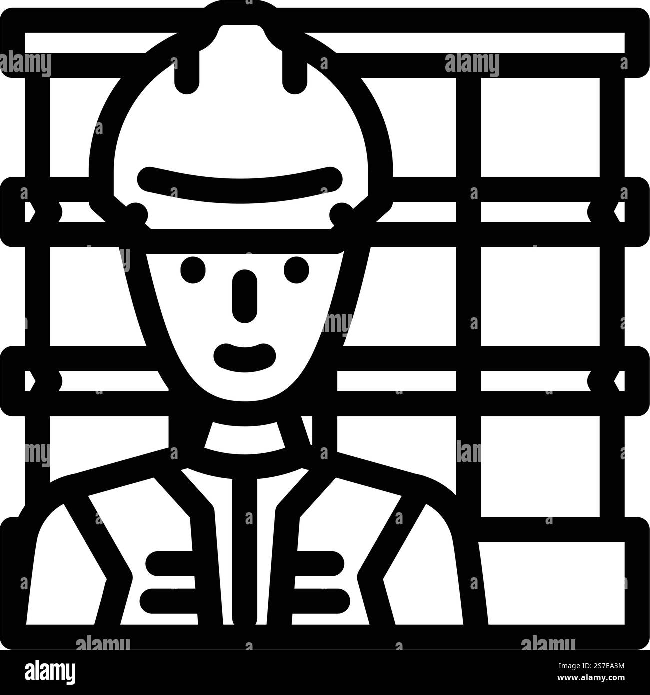 engineer construction worker line icon vector. engineer construction ...