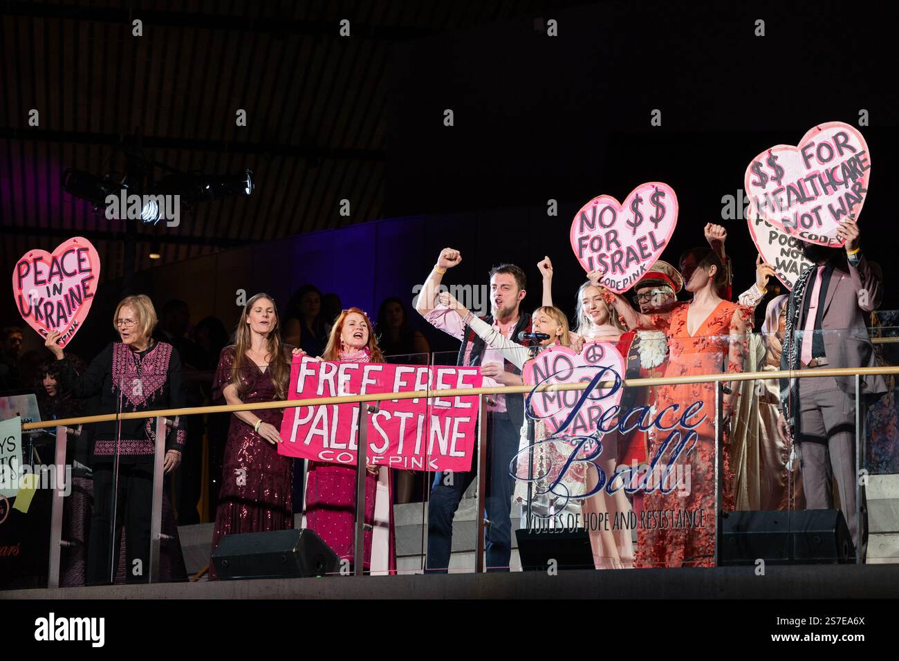 Washington, USA. 18th Jan, 2025. Members of CODE PINK, led by Medea ...