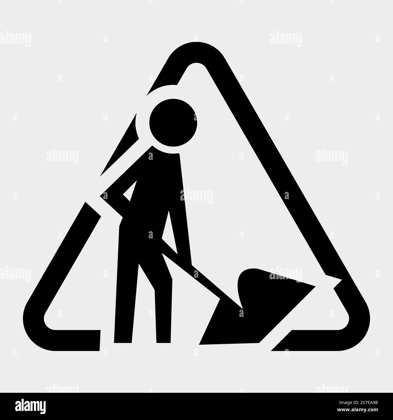 Caution Men At Work Symbol Sign Isolate on White Background,Vector ...