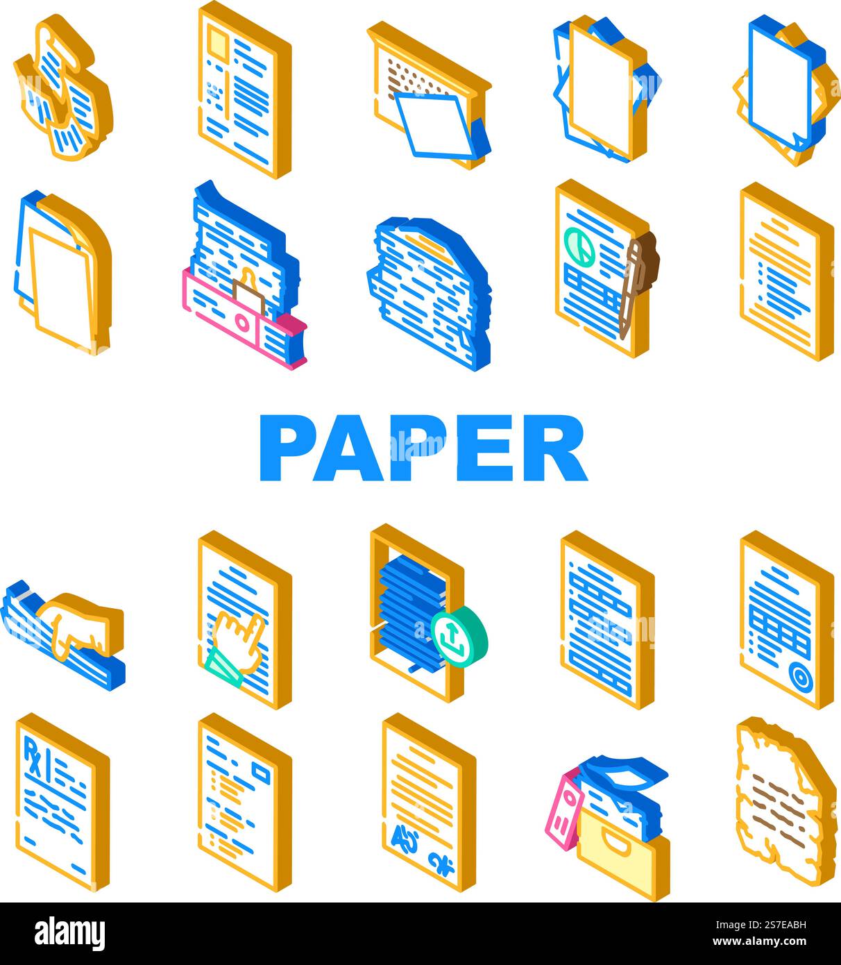 paper white torn empty icons set vector. sheet page, grunge banner ...