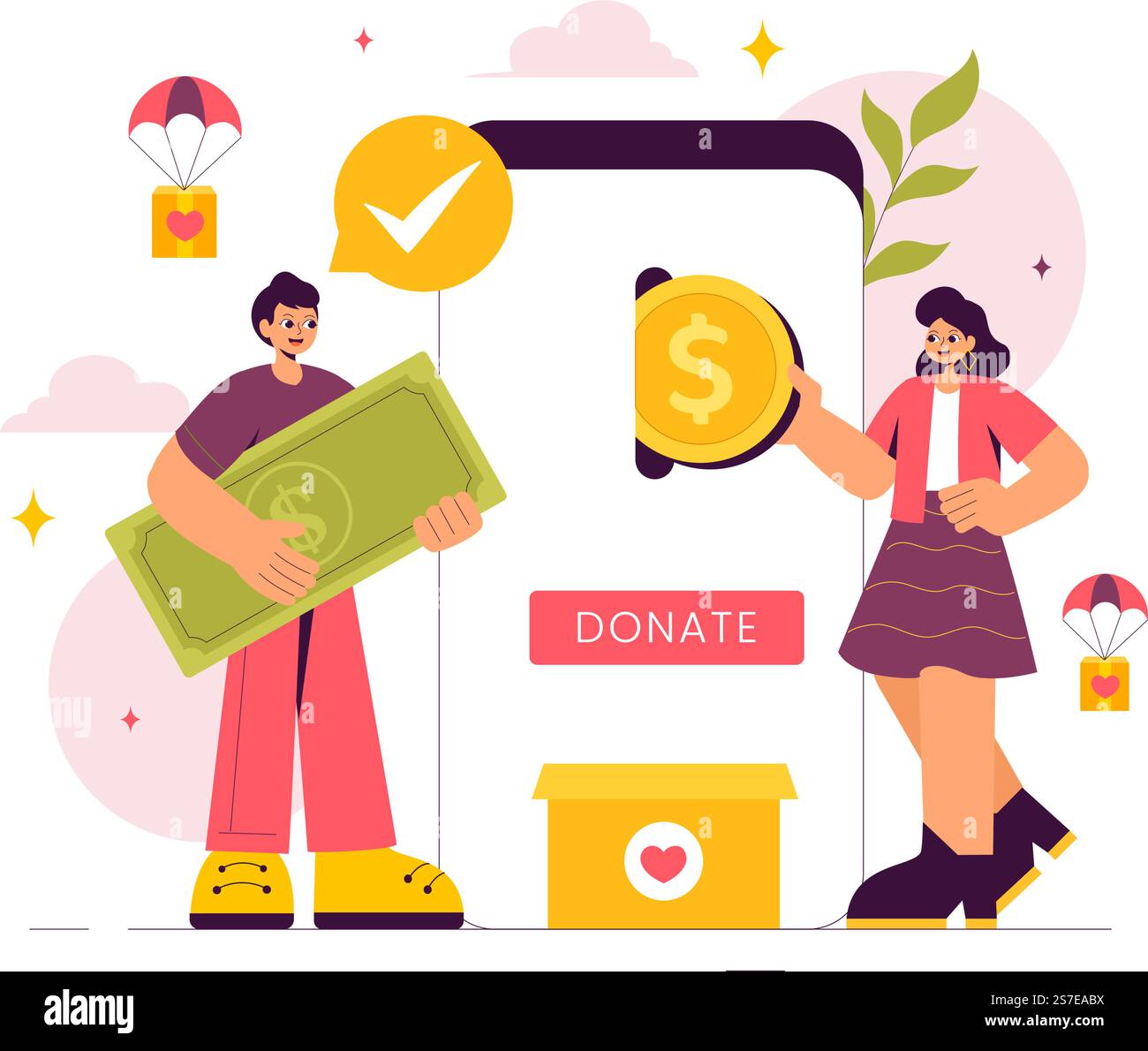 Fundraiser Vector Illustration featuring a Heart to Symbolize Support ...