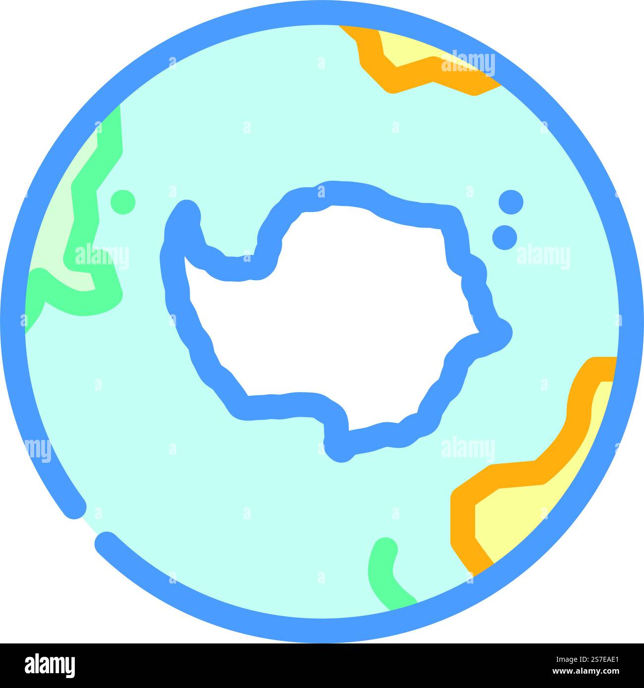 antarctica earth planet map color icon vector. antarctica earth planet ...