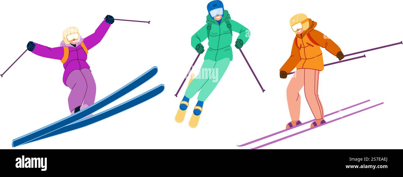 skiing snow winter vector. mountain sport, extreme travel, season cold ...