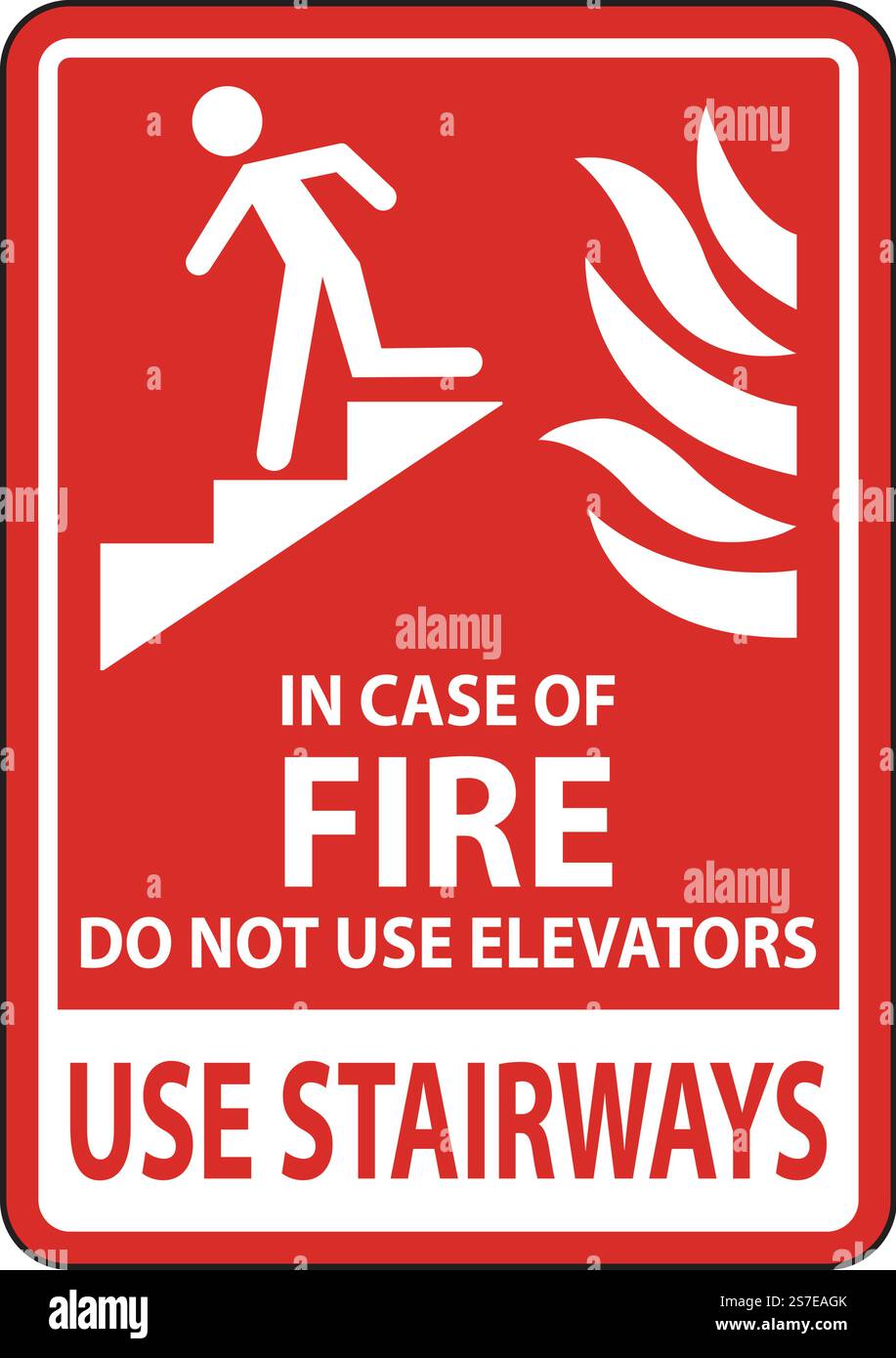 In Case of Fire Do Not Use Elevators Sign Stock Vector Image & Art - Alamy