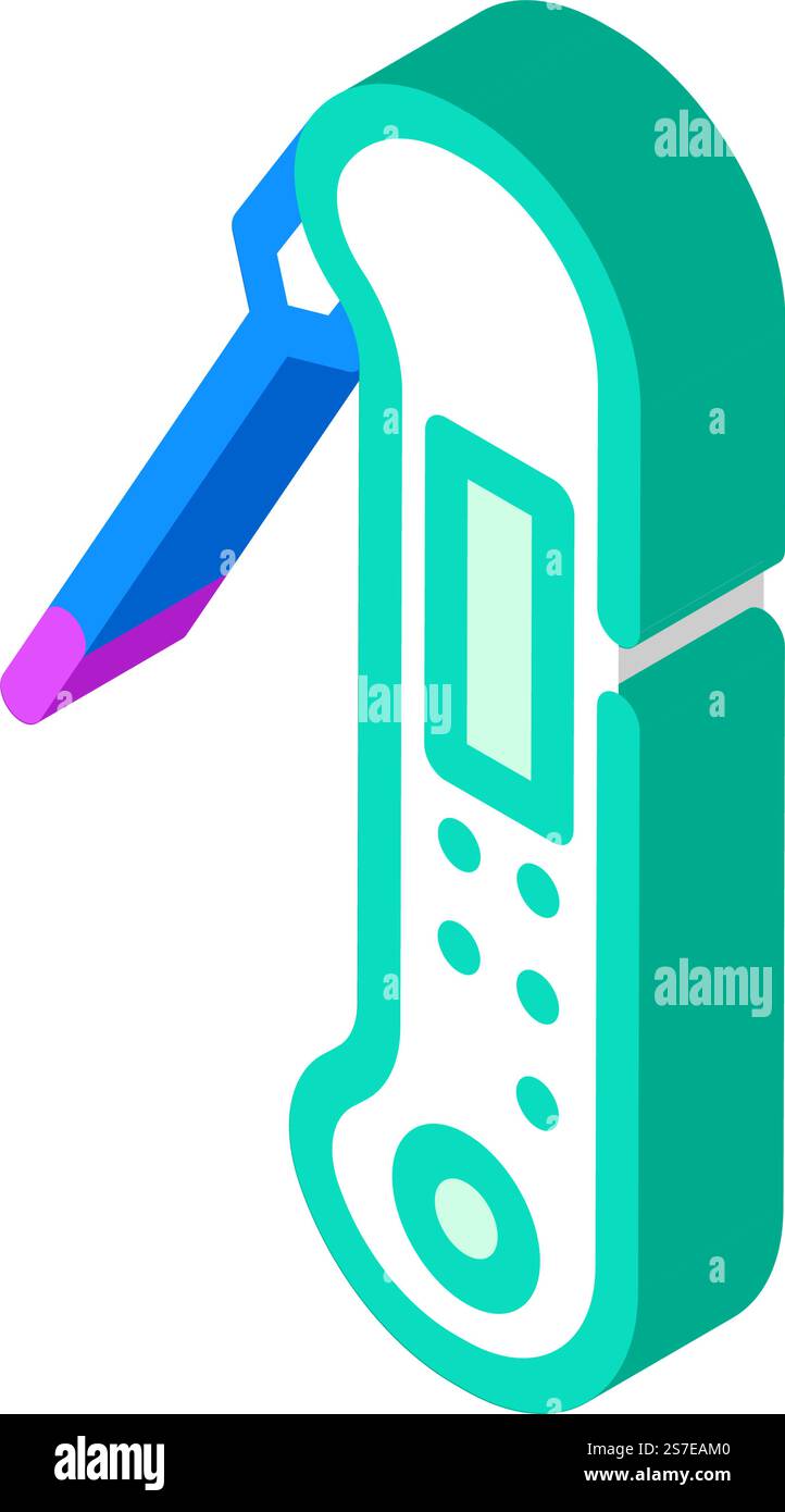 instant read thermometer kitchen cookware isometric icon vector ...
