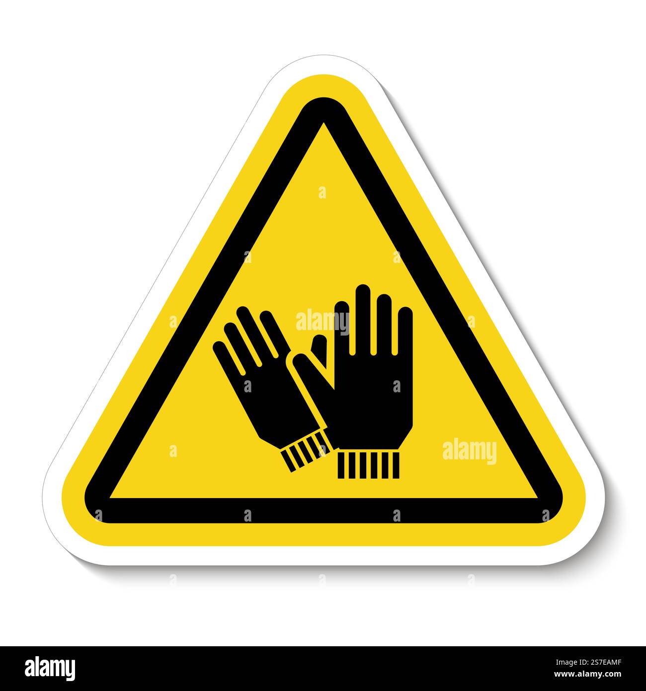 Hand Protection Required Sign On White Background Stock Vector Image ...