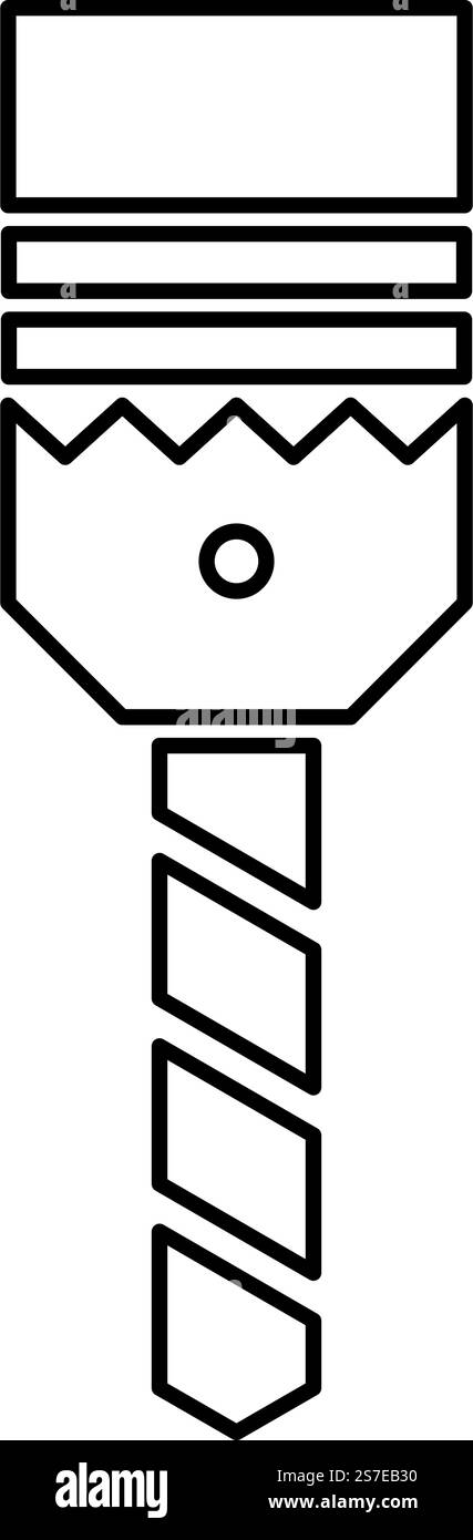 Drill with cartridge bit stationary use contour outline line icon black ...