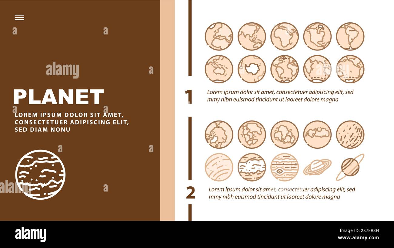 earth world globe planet landing web page header vector. map global ...