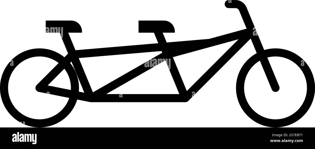 Tandem bicycle bike icon black color vector illustration image flat ...