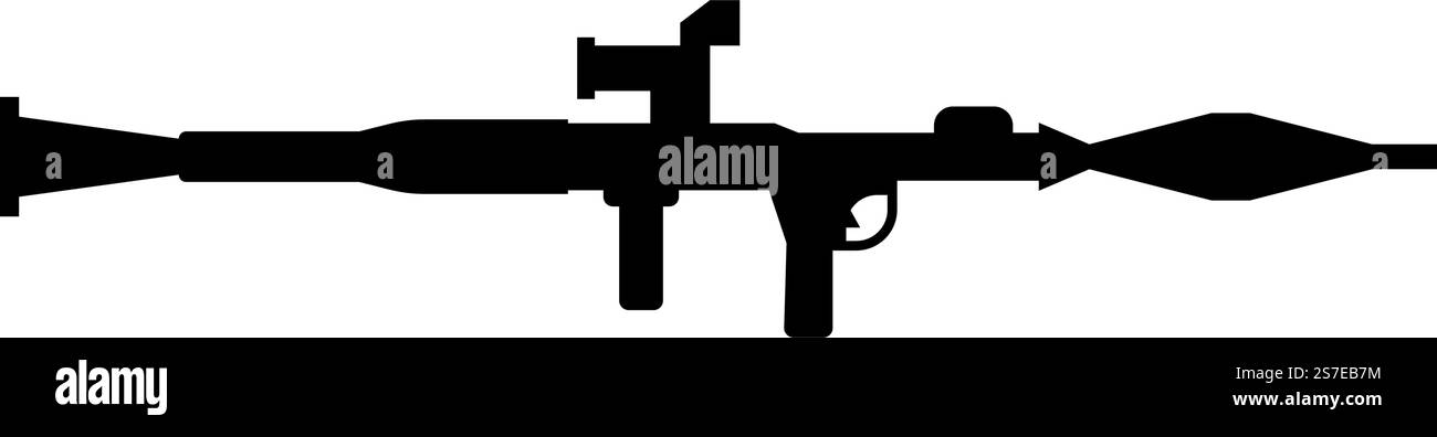 Grenade launcher military weapon army icon black color vector illustration image flat style ...